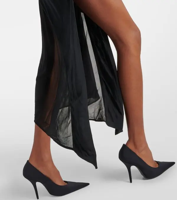 MUGLER Asymmetric Cutout Midi Dress