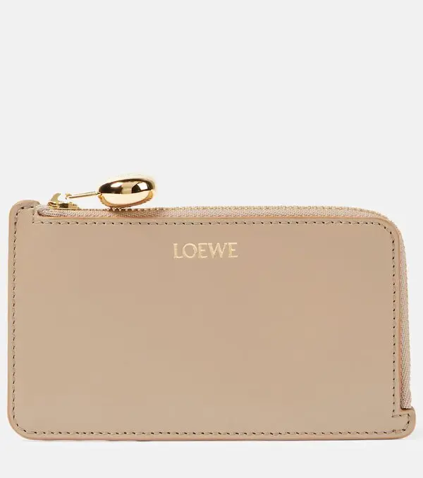 Loewe Leather Card Holder - Beige