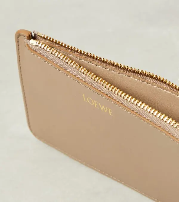 Loewe Leather Card Holder - Beige