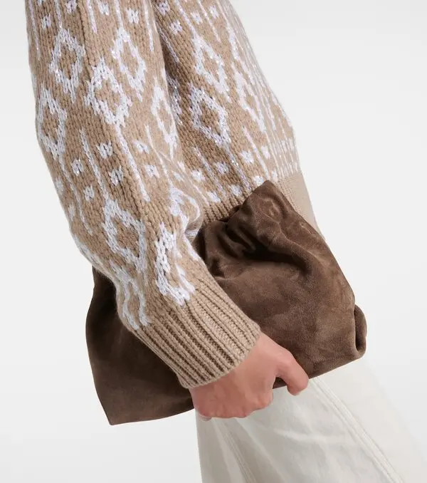 Brunello Cucinelli Jacquard Cashmere Sweater - Brown
