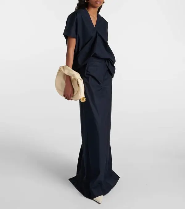 Plan C Mid-rise Cotton Maxi Skirt