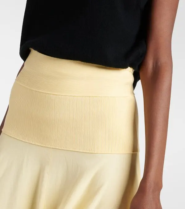 Plan C Pleated Knit Midi Skirt