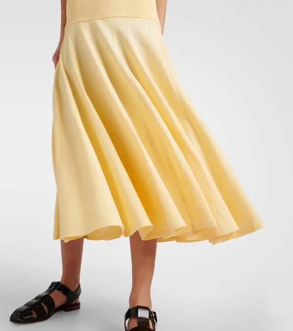Plan C Pleated Knit Midi Skirt