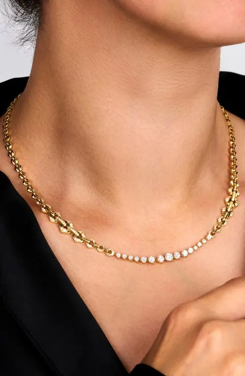 DRIES CRIEL Diamond Bar Chain Necklace - Yellow Gold