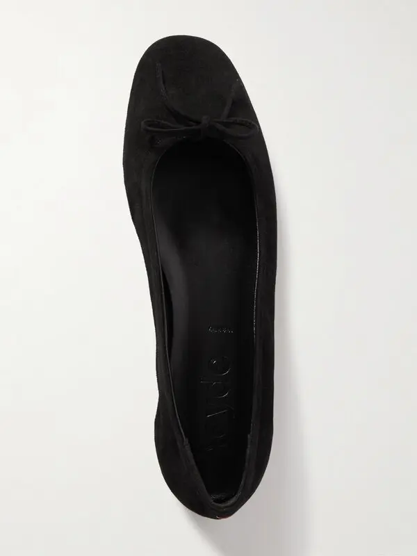 AeydĒ Delfina Suede Ballet Flats - Black