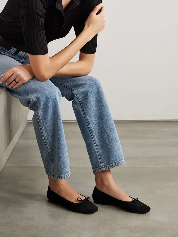 AeydĒ Delfina Suede Ballet Flats - Black