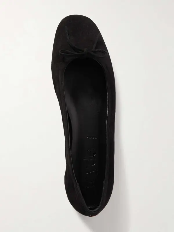 AeydĒ Delfina Suede Ballet Flats - Black