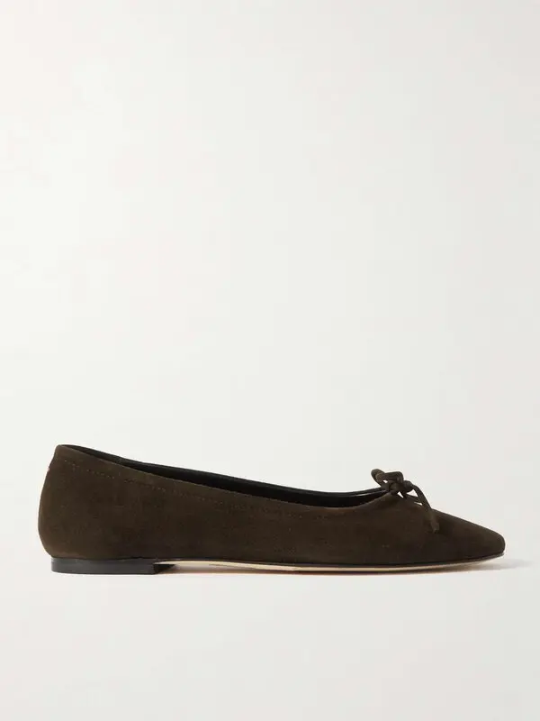 AeydĒ Delfina Suede Ballet Flats - Brown