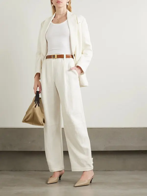 Brunello Cucinelli Single-breasted Herringbone Cotton And Linen-blend Blazer - White