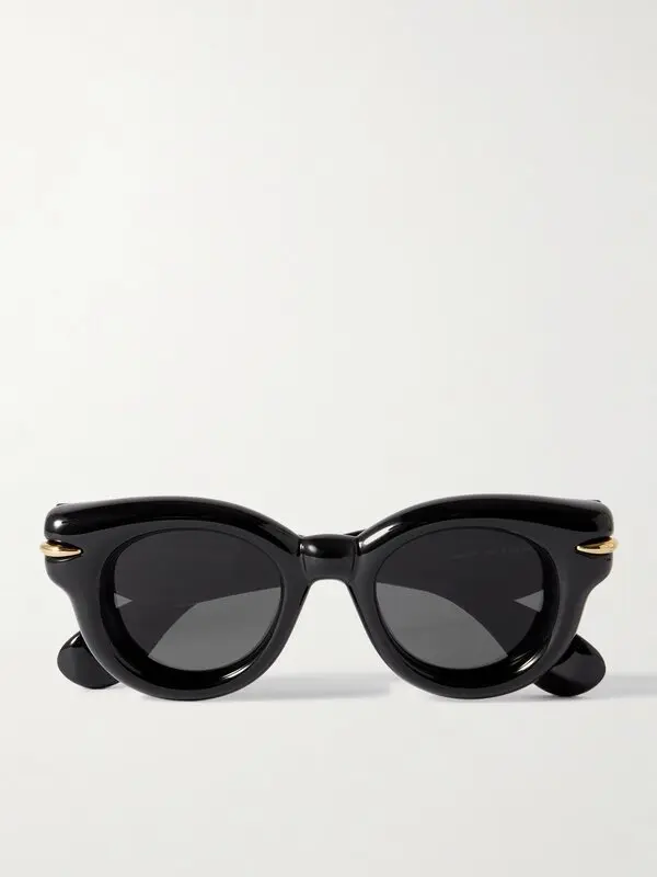 Loewe Inflated Cat-Eye Acetate Sunglasses Black Editorialist