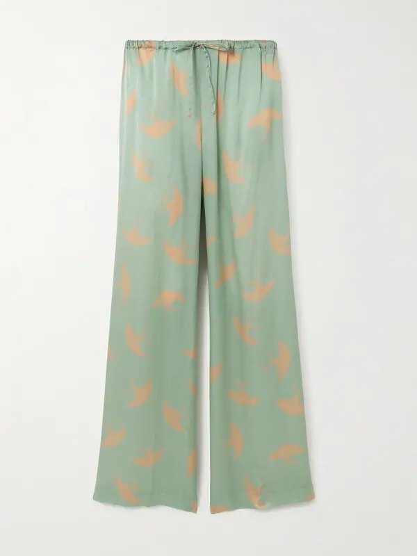 Dries Van Noten Printed Silk-satin Pants