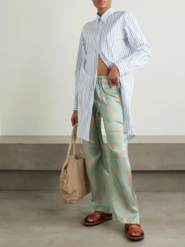 Dries Van Noten Printed Silk-satin Pants