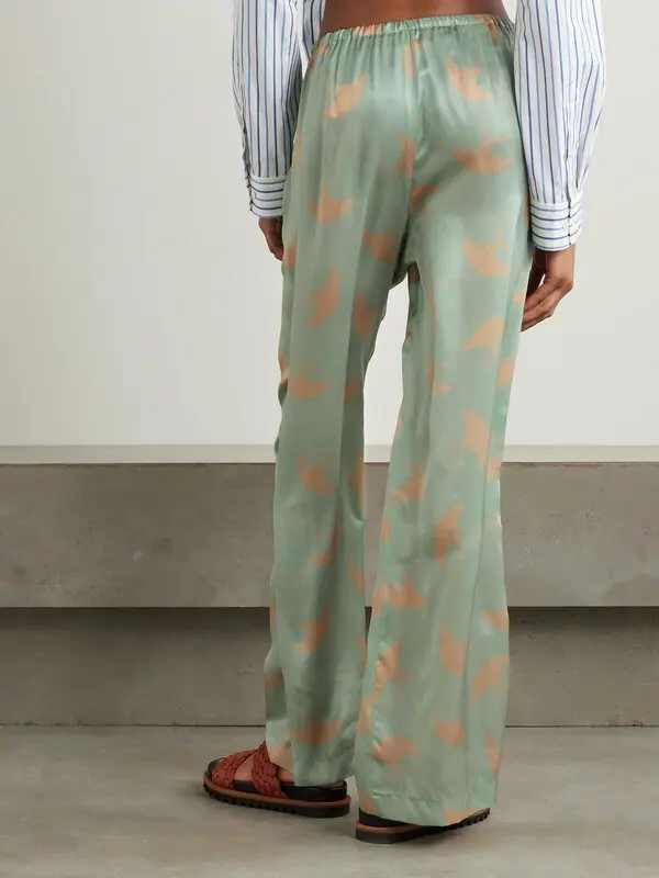 Dries Van Noten Printed Silk-satin Pants