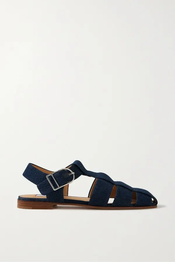 Gabriela Hearst Net Sustain Lynn Organic Denim Sandals - Blue