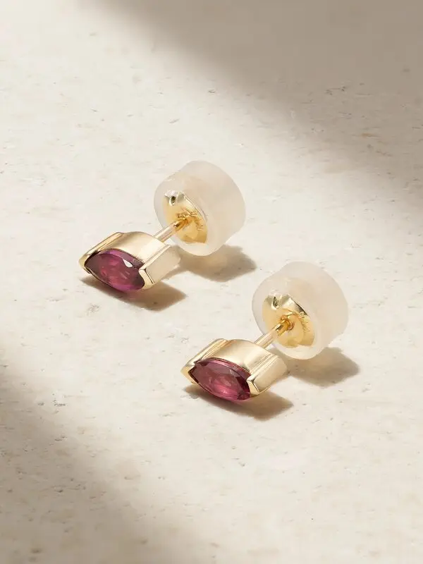MELISSA JOY MANNING 14-karat Recycled Rhodolite Stud Earrings - Gold
