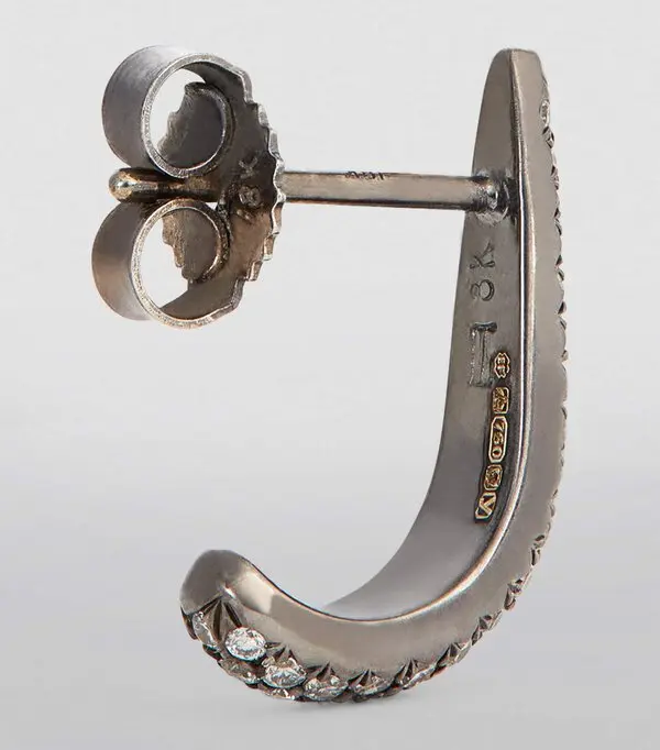 Eva Fehren Blackened Gold And Diamond Claw Stud Earrings
