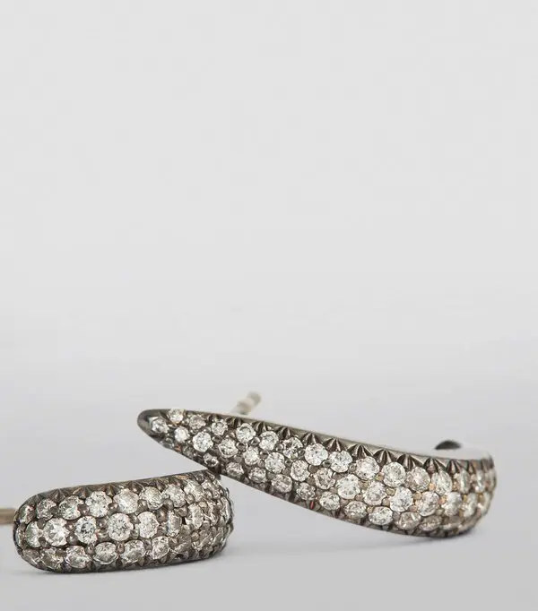 Eva Fehren Blackened Gold And Diamond Claw Stud Earrings