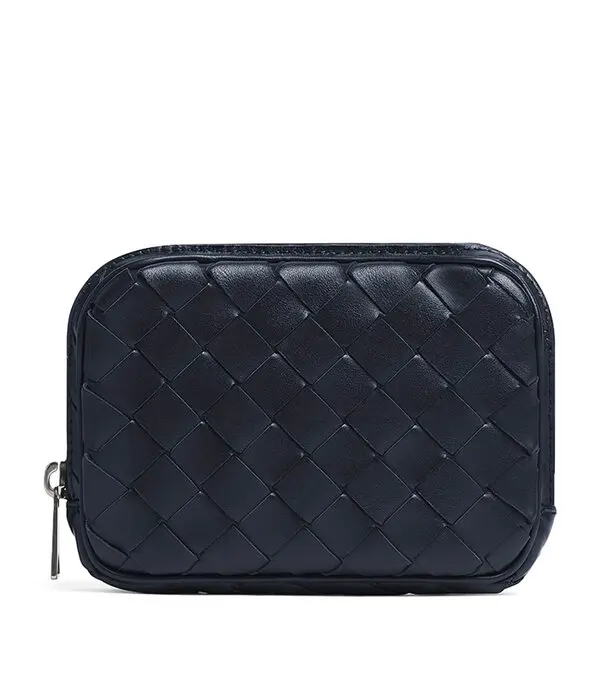 Bottega Veneta Leather Intrecciato Pouch - Grey