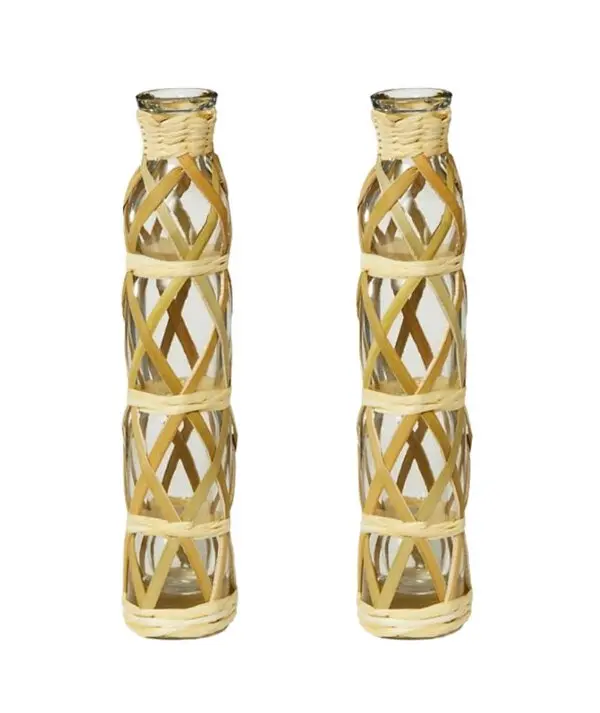 Tory Burch - Basketweave Vase, Set Of 2