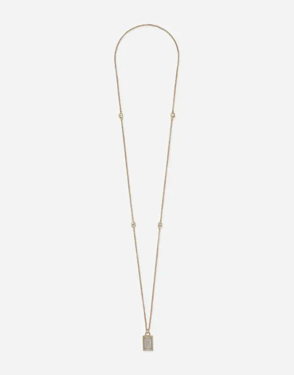 Dolce & Gabbana Logo Tag Necklace - Gold