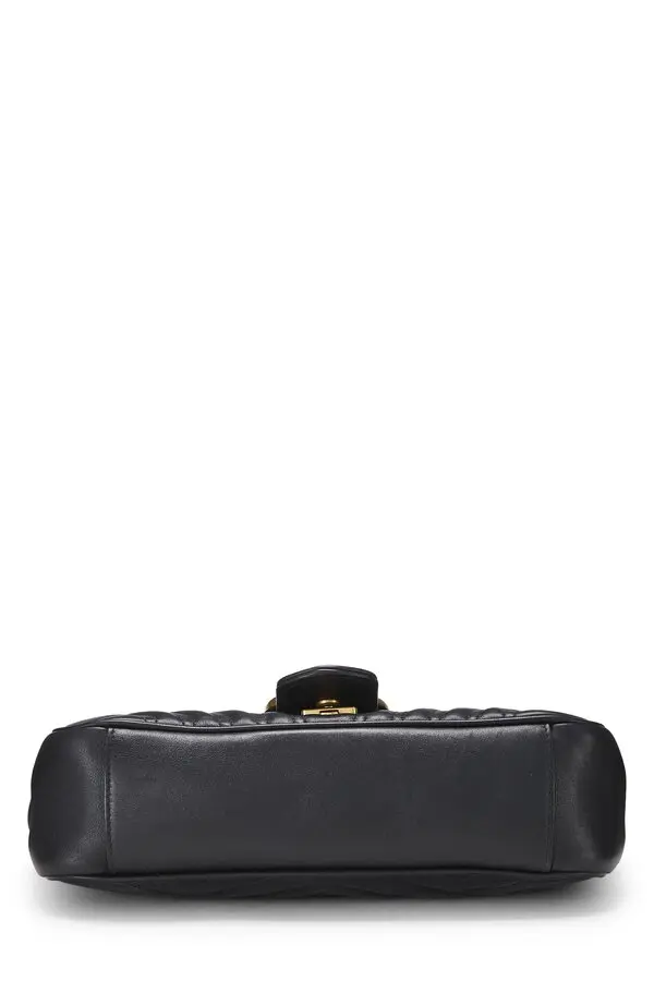 Gucci Leather Gg Marmont Shoulder Bag - Black