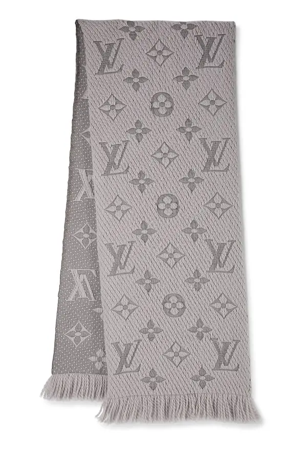 LOUIS VUITTON Wool Logomania Scarf - Grey