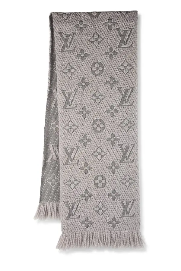LOUIS VUITTON Wool Logomania Scarf - Grey