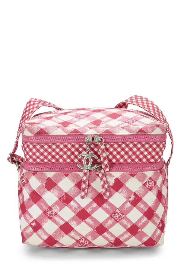 Chanel Gingham Canvas Lunch Box Handbag - Multi