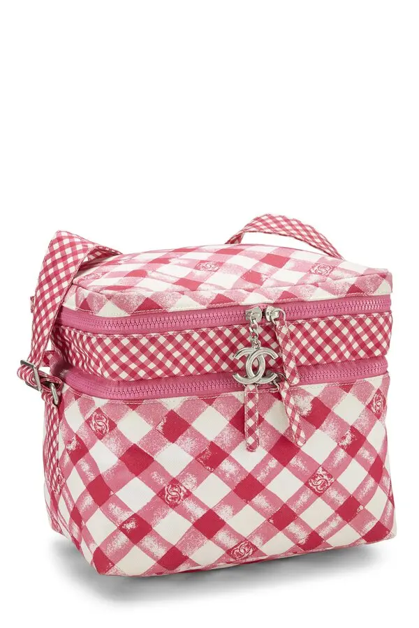 Chanel Gingham Canvas Lunch Box Handbag - Multi