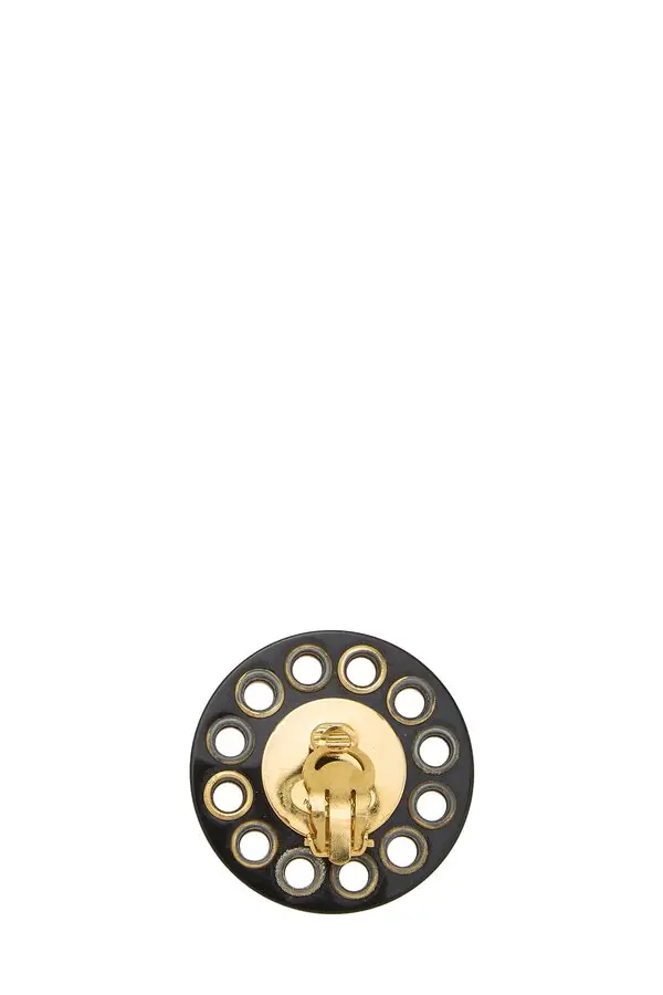 Chanel Cc Round Clip-on Earrings