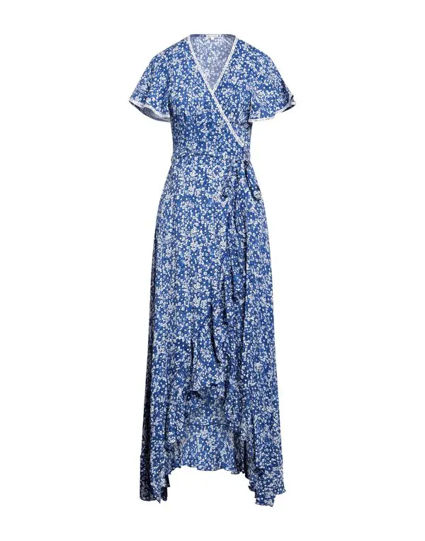 Poupette St Barth Floral-print Midi Wrap Dress - Navy
