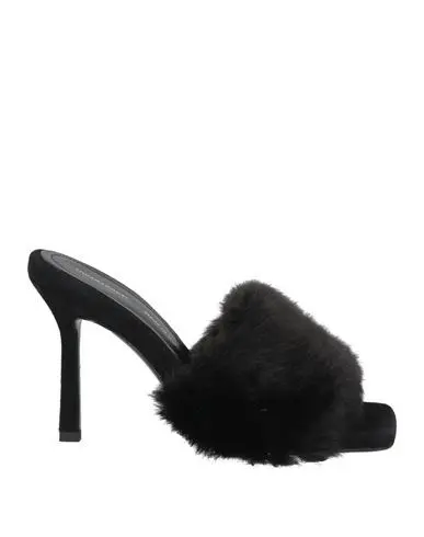 Liviana Conti Shearling Slide Sandals With Stiletto Heel