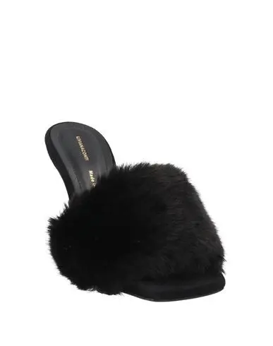 Liviana Conti Shearling Slide Sandals With Stiletto Heel