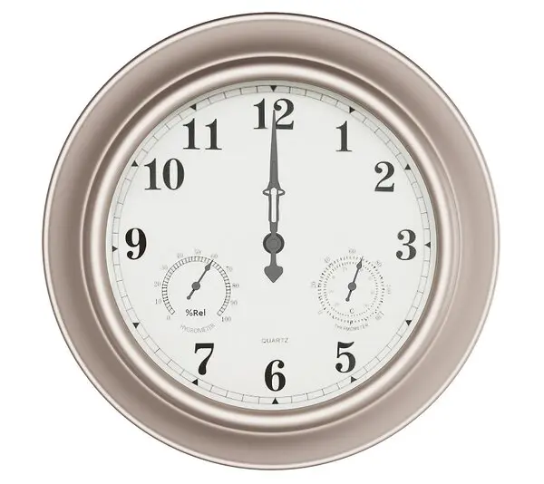 PURE GARDEN 18' Quartz Patio Wall Clock Thermom Eter - One-color