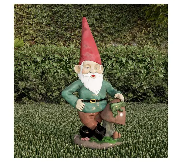 PURE GARDEN Lawn Gnome Statue-fun Classic Style Figurine - One-color