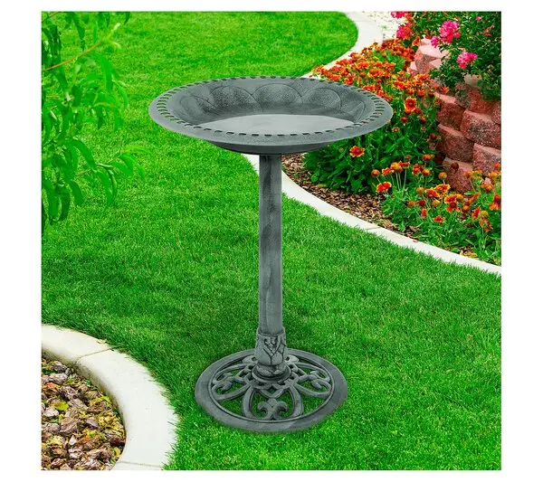 PURE GARDEN Outdoor Antique-style Bird Bath - One-color