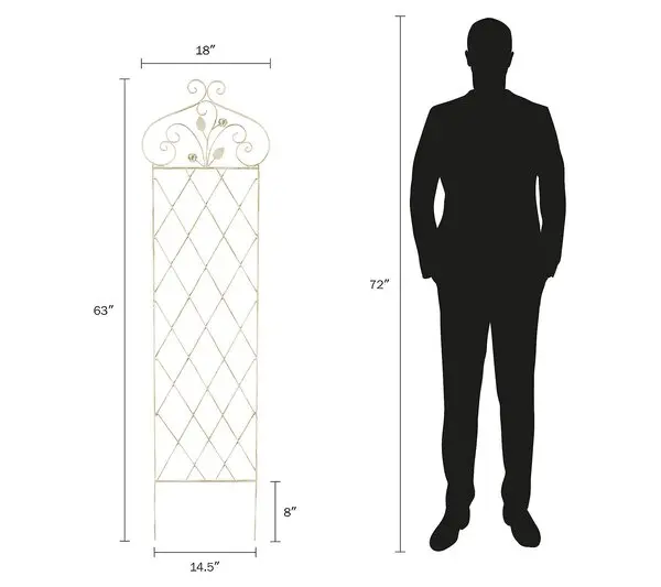 PURE GARDEN 63' Decorative Trellis For Climbing Plants