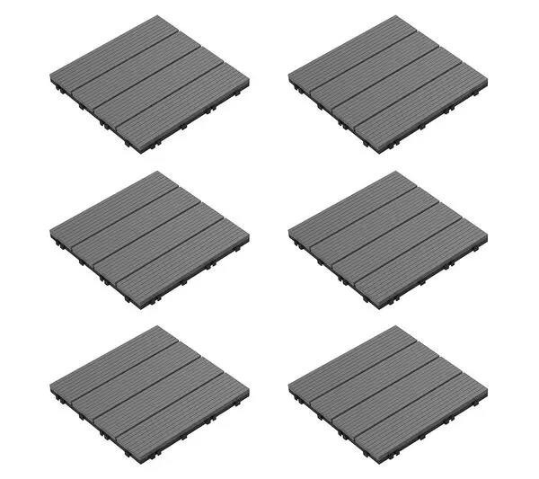 PURE GARDEN Interlocking Wood Plastic Composite Patio Tiles