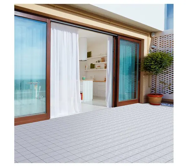 PURE GARDEN Deck Tiles 6-pack Interlocking Pati O Tiles - One-color