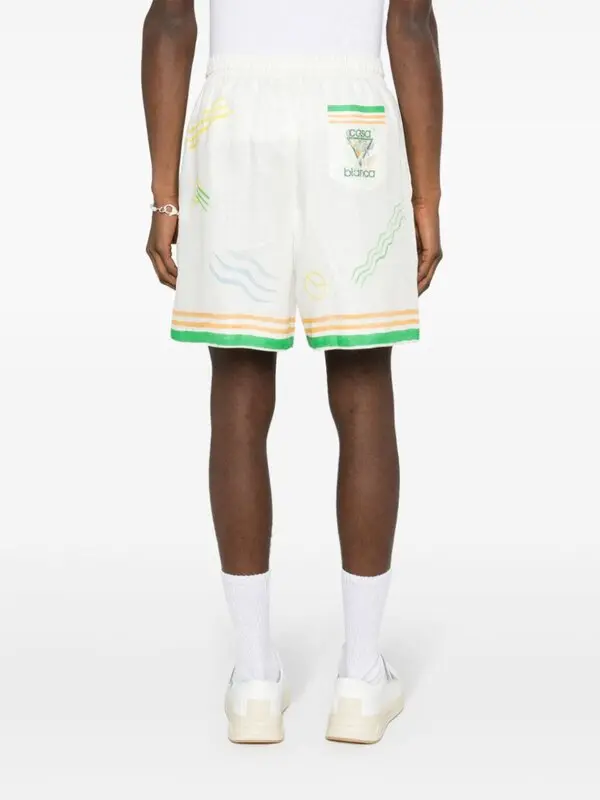 Casablanca Le Jeu Linen Shorts - Neutrals