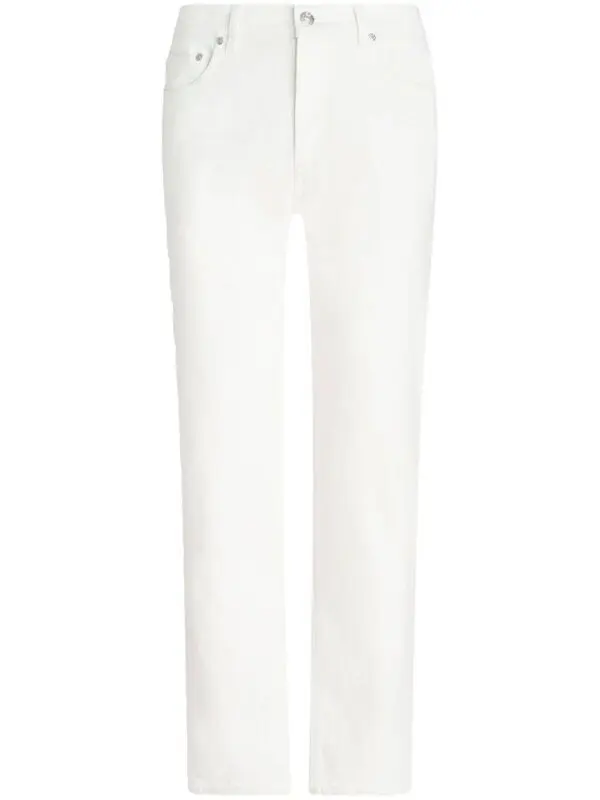 Etro Patterned Jacquard Straight-leg Jeans - White