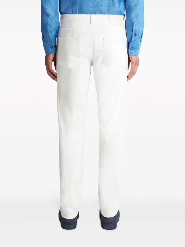Etro Patterned Jacquard Straight-leg Jeans - White