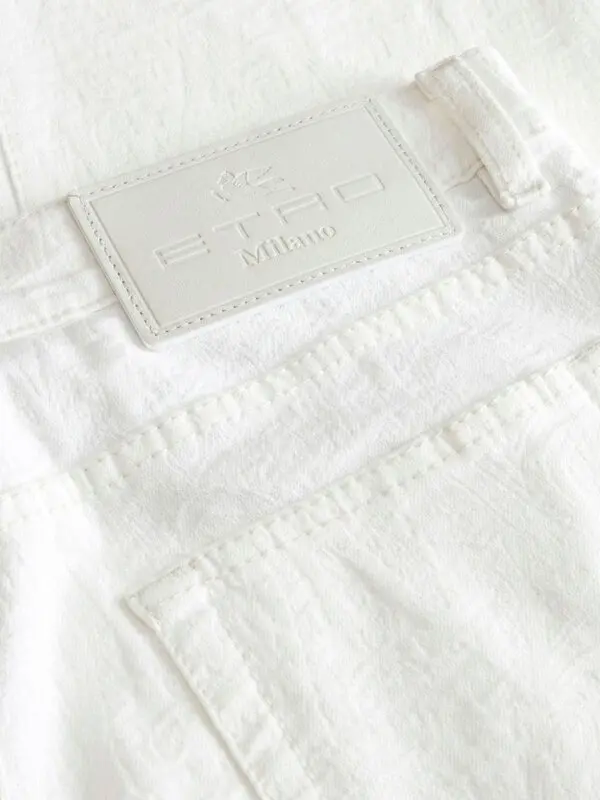 Etro Patterned Jacquard Straight-leg Jeans - White