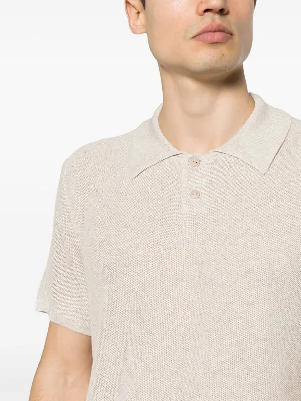A.p.c. Jay Open-knit Polo Shirt - Neutrals