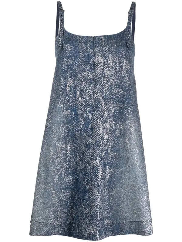 Versace Lamé Denim Shift Dress