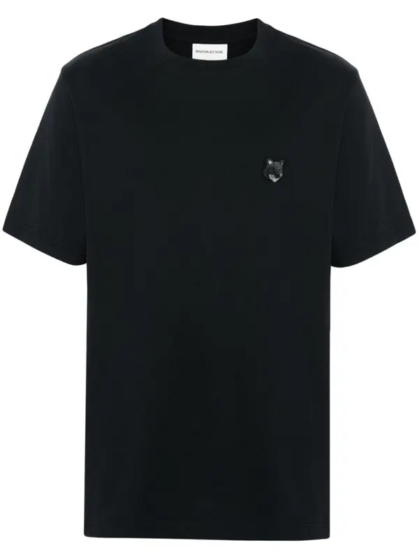 Maison Kitsuné Fox-patch Cotton T-shirt - Black