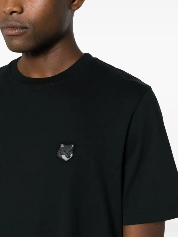Maison Kitsuné Fox-patch Cotton T-shirt - Black
