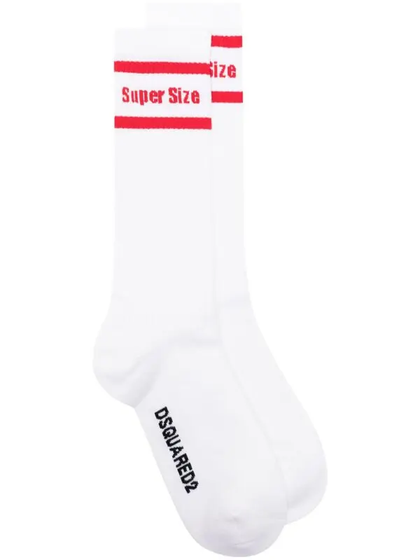 Dsquared2 Slogan-jacquard Crew Socks - White