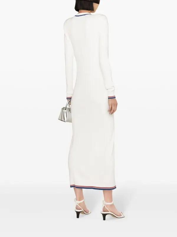 Gcds Padded Ribbed-knit Maxi Dress