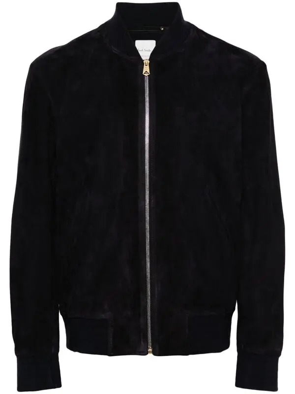 Paul Smith Suede Bomber Jacket - Blue